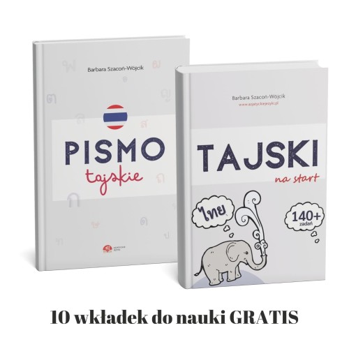 Zestaw książka Tajski na start + książka Pismo tajskie + 10 wkładek ...